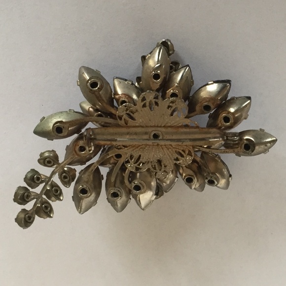 Accessories | Vintage Metal Pin With Purple And Pink Rhinestones | Poshmark